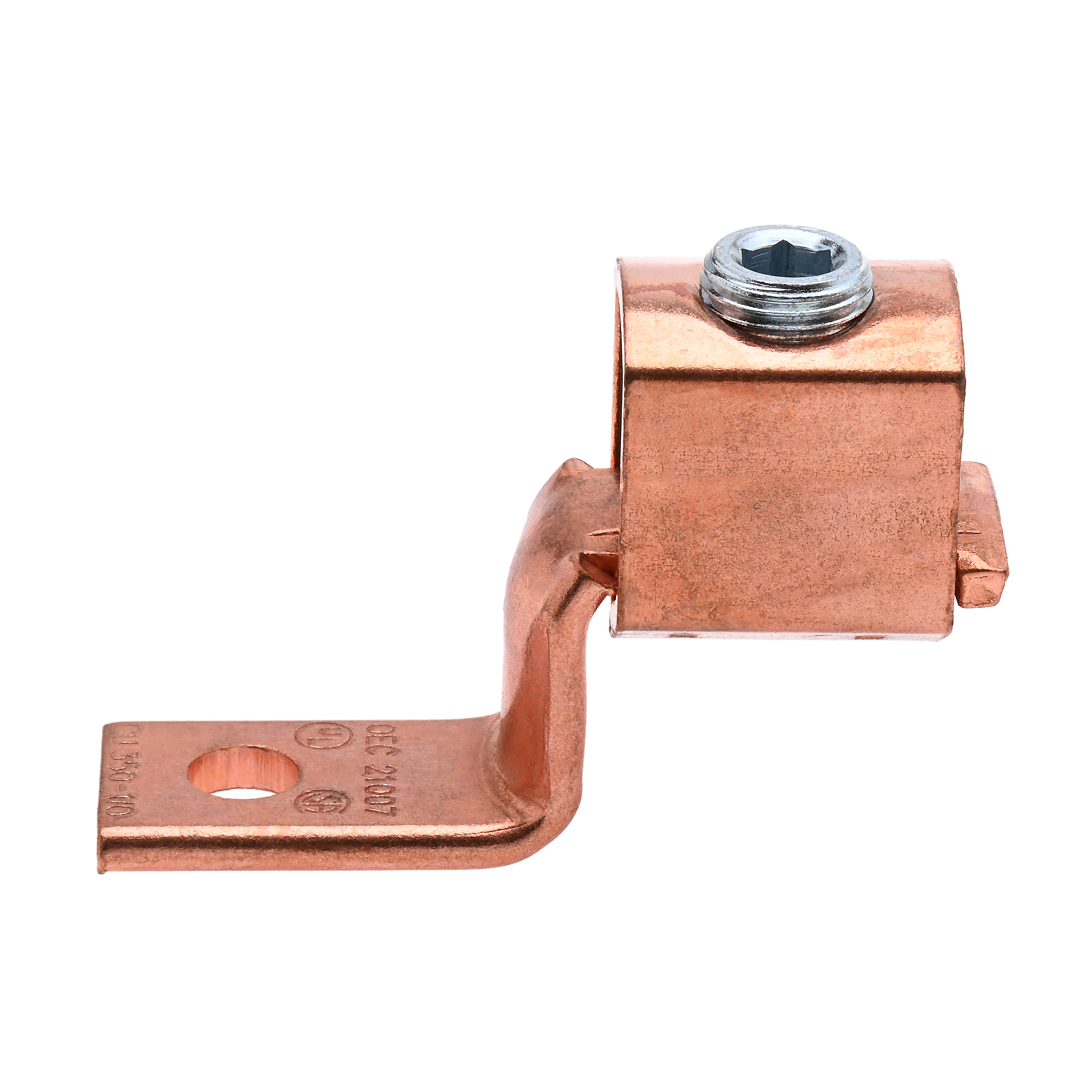 Polaris DE710 Copper Solderless Lug, 350 Mcm - 1/0 Awg, 3/8" Mtg Hole ...