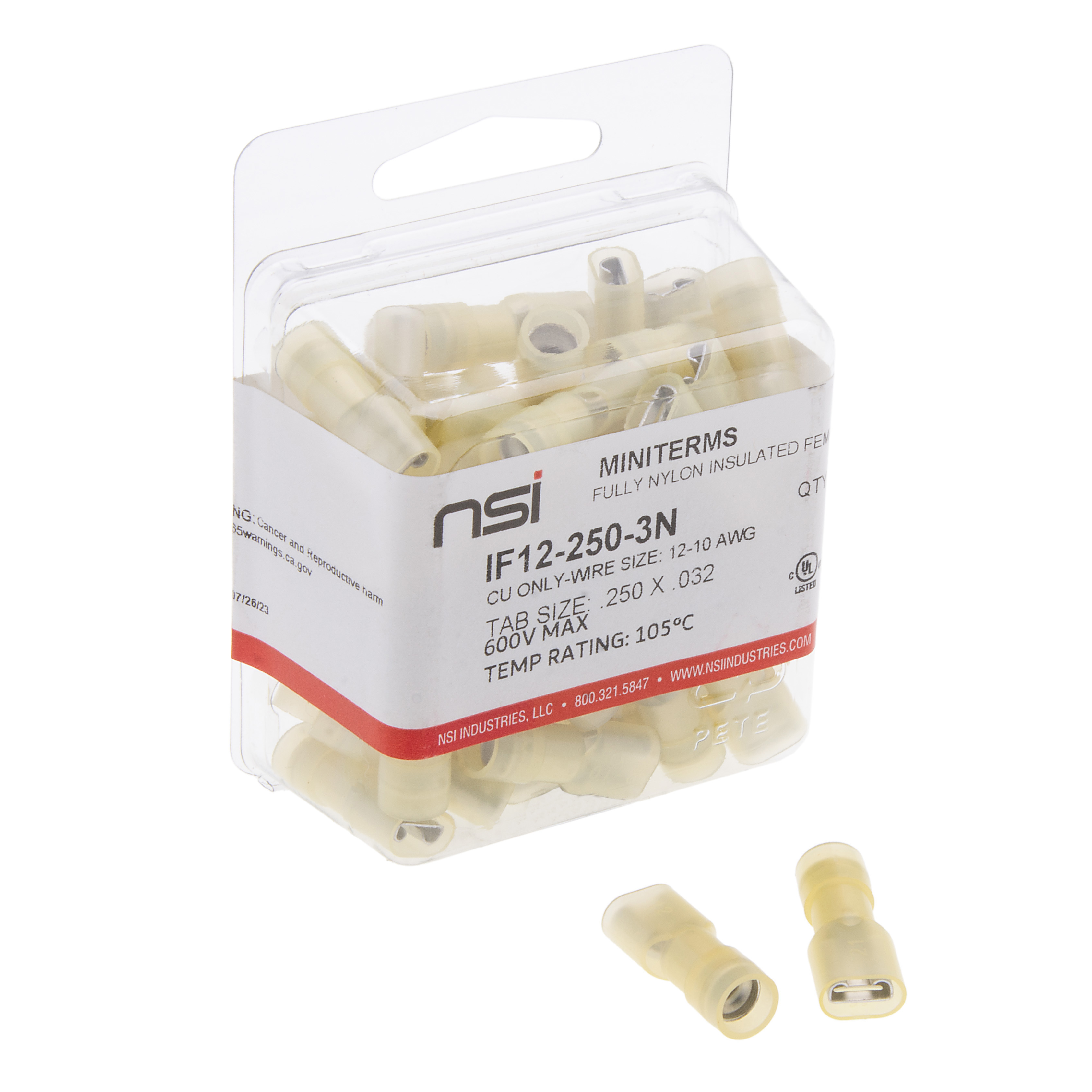 NSI IF12-250-3N 12-10 Awg Full Insul Fem Disc, Nylon, 50 Per Pack - NSI ...
